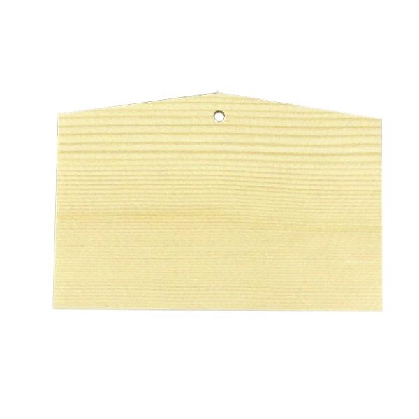 無地絵馬です。販売単位：１枚サイズ：（約）幅13.5cm×高さ9cm×厚さ0.6cm【 注意事項 】※職人の手切りなので寸法や形が違う場合があります。【メール便について】商品をお客様の郵便ポストに投函するサービスです。時間指定サービスはご利...