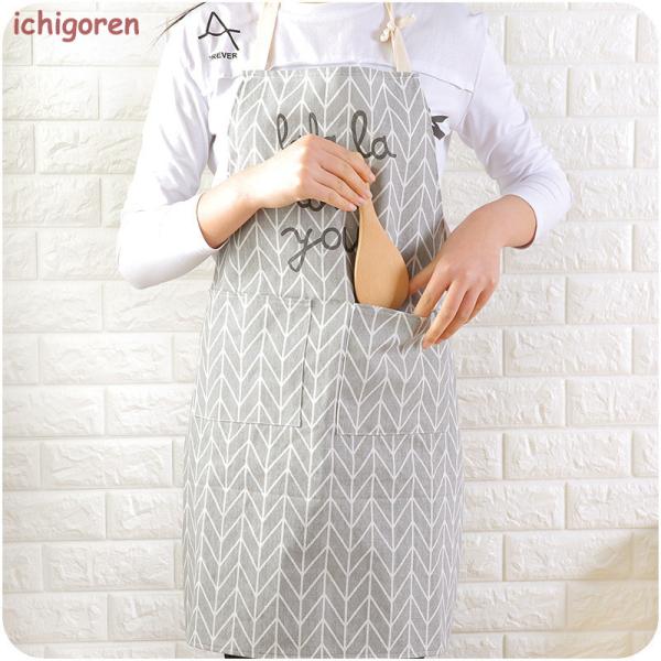 商品名：デザインシンプルエプロン / Designed simple apron北欧風の総柄がかわいい、普段使いにぴったりなデザインのエプロンです。薄手の素材なので、速乾性が高いのも嬉しいポイント！全種類にポケット付きです。※関連キーワード...