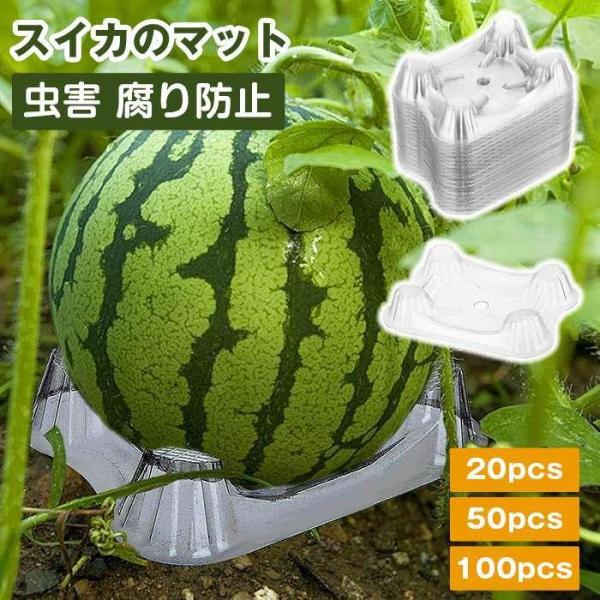 スイカのマット 果物の下敷き プラスチック製 栽培台座 スイカ カボチャ メロンも利用可能 園芸フレーム 土地に離れ 虫害 腐り防止 メロンサポートベース スイカサポート 栽培用●:72●カラー:20pcs50pcs100pcs●サイズ:F...