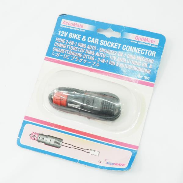 "テックメイト オプティメイト4用のシガー/DCケーブルです。未使用品品番:TM-72シガーソケット及びDINソケット付の車輌へワンタッチで接続充電可能です。"