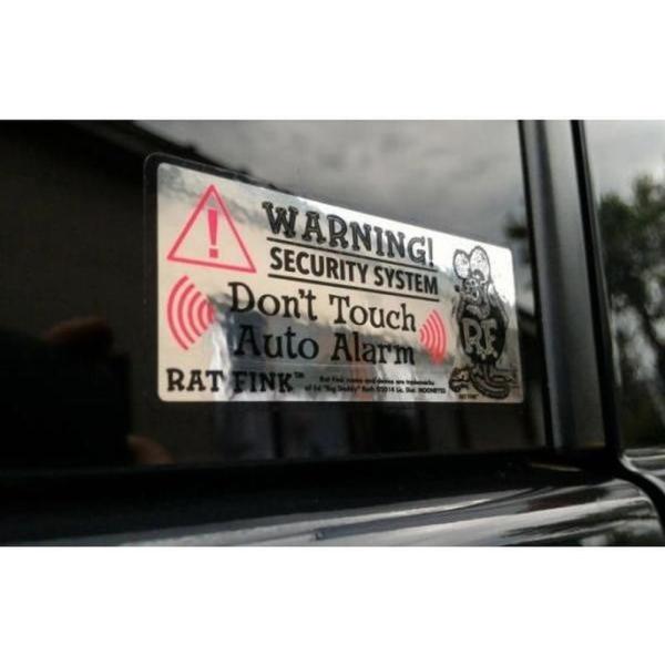 ・ラットフィンク ステッカーサイズ 小色 グレー材質 ビニール取り付けタイプ カーマウント方向 縦向き印刷済み WARNINGサイン、ラットフィンクアメリカンカスタム（ホットロッド）のアイコン的キャラクター、ラットフィンクになります。セキュ...