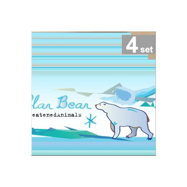 ■白熊オリジナルグリーティングカード4枚+封筒4枚(set 1=4 illustrated blank cards, 4 envelopes)/カード(高級マット紙91x55mm)/裏面メッセスペース/封筒(白 横フラップ式)■発送:約1週...