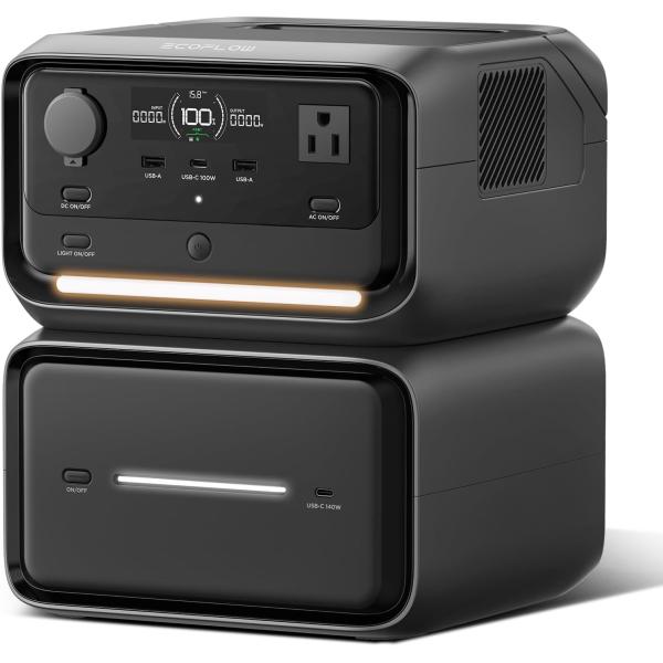 【定格出力600W】最大600Wの定格出力を提供して、瞬間最大1200Wです。さらに本体にはライトが内蔵され、停電時でも明かりを確保できます。アウトドアや防災問わず、ボータブル電源があれば、電力の不安なく、自由なひとときを存分に楽しむことが...