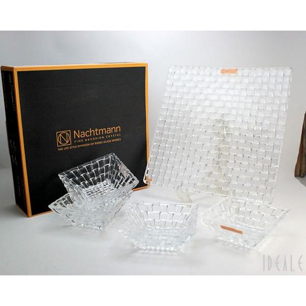 【ナハトマン ボサノバ 90023 バリューパック スクエアプレート 28cm 1枚＆スクエアボウル 4個 セット お皿セット 食器セット:イデール Yahoo(ヤフー)】材質：クリスタルガラス サイズ：横：28cm　縦：28cm（スクエア...