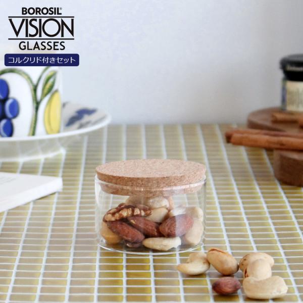 商品番号：0VV0JP1_KS_010材質：グラス：ホウケイ酸ガラス（耐熱ガラス）蓋：コルクサイズ：口径：6.5cm　高さ：4cmコルクリド（蓋）/口径:6cmブランド：BOROSIL（ボロシル） / 生産国：India(インド)化粧箱：商...