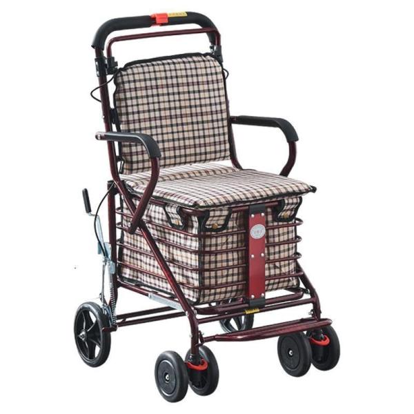 シルバーカー 老人用 手押し車 折りたためる フットペダル付き 高齢者 買い物カート 便利グッズ おしゃれ 歩行介助 補助具 散歩 座面付き 高さ調節 ブレーキ付き商品説明大容量のバッグや疲れた時に腰掛けることができる座面など、高齢者の方に...