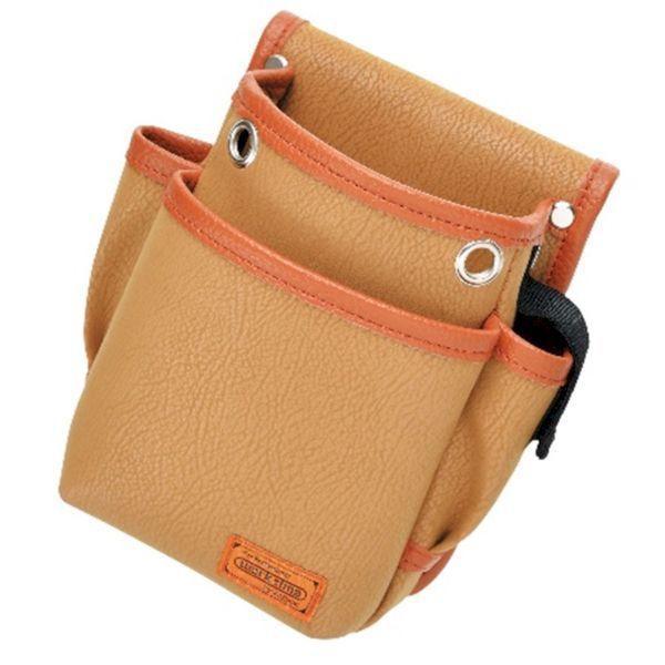 【商品説明】 ●特徴 ●高級感のあるレザー生地 ●小型電工袋２段タイプ ●仕様、規格 ●寸法　Ｈ１８０×Ｗ１６０×Ｔ１００ ●材質　生地レザー、金具スチールメッキ