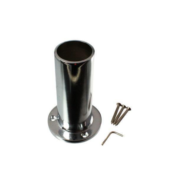 【商品説明】 ●パイプの取り付けに便利なソケットです。 ●ステンレスパイプ・パイプブラケット金具シリーズ ●サイズ：32×100mm ●止ネジ付。