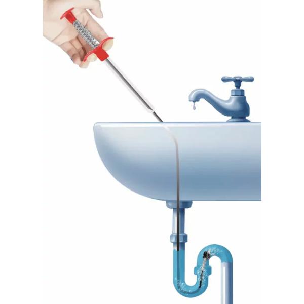 ※こちらの商品はＤＭ便（メール便）発送となります。ご注意ください。しっかり掴んで、すっきり掃除。160cmのロングサイズで流し台や浴室、トイレの排水口のゴミ・髪詰まりを一発でキャッチします。片手でプッシュで先端の4本の爪がしっかりキャッチ。...