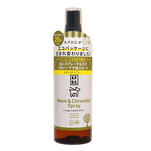 虫をよせにくくする優れた効果を持つエッセンシャルオイルとニームエクストラクトを独自のブレンドで調合し、植物由来の成分のみで作られた防虫スプレーです。 お散歩前に、体全体にまんべんなくスプレーしてください。お散歩中も嫌な害虫から愛犬を守ってく...