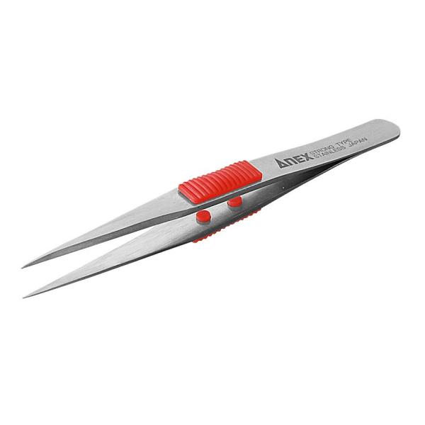 兼子製作所 ANEX 210 ラバーグリップ付ステンレス(SUS410)ピンセット強力型120mm