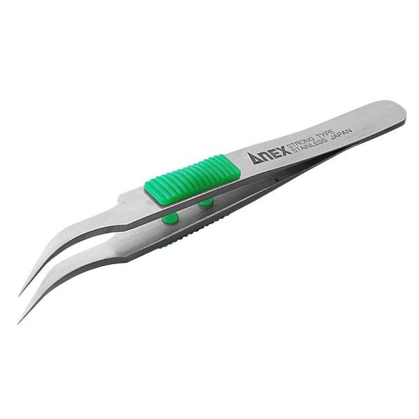 兼子製作所 ANEX 215 ラバーグリップ付ステンレス(SUS410)ピンセット先細鷲型115mm