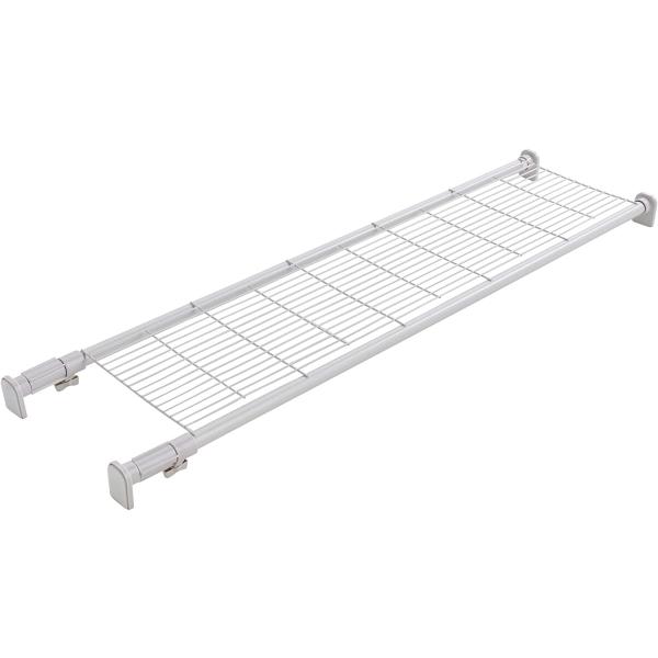 【商品仕様】商品名 ニューストロング突ぱり棚 中商品サイズ 幅 108〜147cm × 奥行 28.5cm × 高さ 5.5cm本体重量 1.5kg取付寸法 108〜147cm参考耐荷重 40〜20kg材質・パイプ：鉄・エポキシ樹脂粉体塗装...