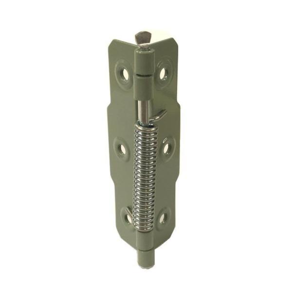 片開きタイプのバネ蝶番です。取付け用のネジは付属しません。販売単位：1個材質：鉄／仕上：塗装JANコード：4964585035757
