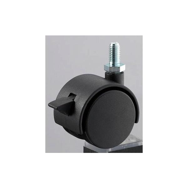 仕様・規格 ねじ込み式許容荷重(daN)：29.4許容荷重(kgf)：30車輪径D(mm)：40車輪幅(mm)：40取付高H(mm)：52軸長L(mm)：15ねじT：M8ねじピッチ(mm)：1.25タイプ：自在式(ストッパー付)色：黒材質 ...