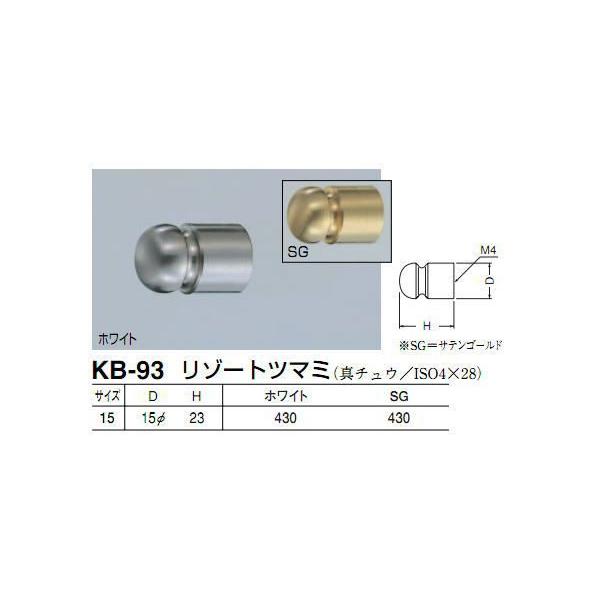 シロクマ　白熊印　KB-93　リゾートツマミ　扉、家具用つまみ　15φハンドル、ツマミの取り付け方について基本的には板の裏側からビス止めして頂く形となります。通常付属のビスサイズは画像に記載しております。一般的なサイズのビスが付属しておりま...