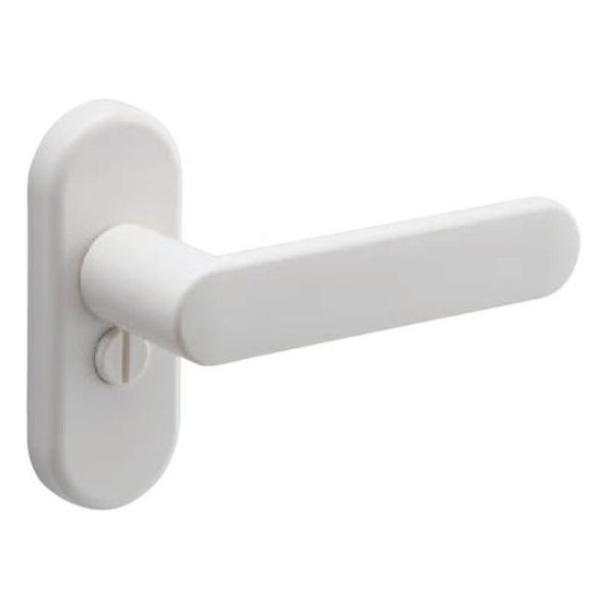 材質:合成樹脂仕上:ホワイト適応扉厚:FU 28〜30mmバックセット:32mm