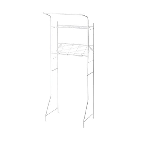 商品紹介・インテリアに馴染むマットな質感の洗濯機ラックです。・平ら・斜めに変更できるバスケット台付きで、タオルや洗濯物の収納に便利。・ちょっと掛けに便利なハンガーバー付き。・棚位置が高く、洗濯機のふたの開閉がスムーズ。・上下とも、棚の高さが...