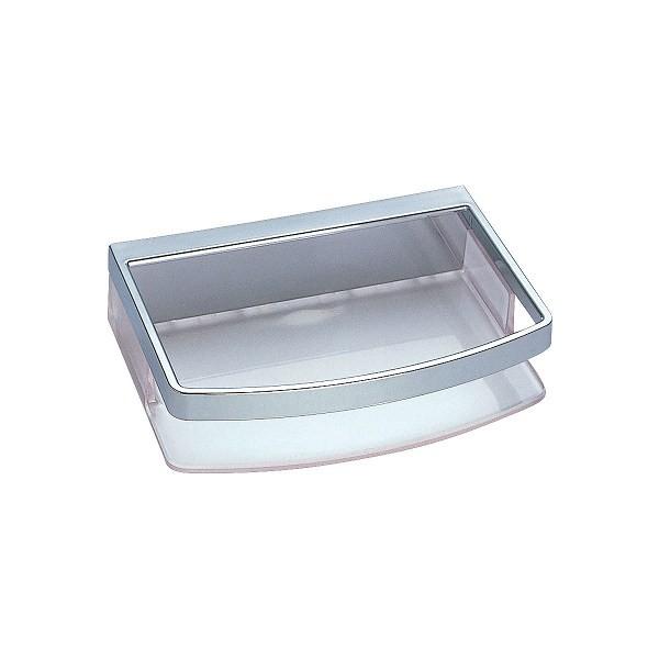 【仕上】 バー:クロムメッキ　棚板:クリアー（裏面ナシ地）【材質】バー:ABS樹脂　棚板:AS樹脂