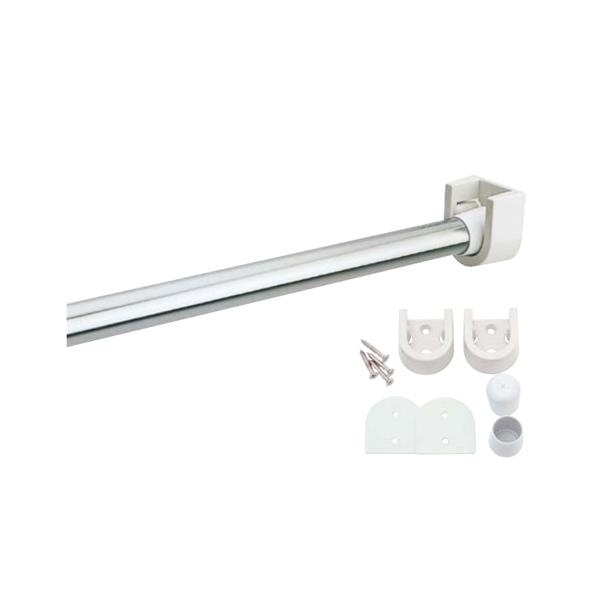 浴室にも使えるランドリーパイプ。材質：パイプ/ステンレス、ブラケット/ABS樹脂仕上げ：パイプ/研磨、ブラケット・キャップ/ホワイト耐荷重：最大98N（10kgf）未満（但し、パイプ全体に均等に重さがかかる場合）付属品：取付ねじ（皿タッピン...