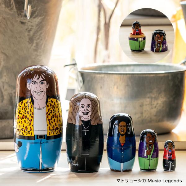 【仕様】サイズ:(約)Music_Legends→直径6.3×H13.7cm 生産国:中国一つ一つ手作業でペイントされているため、色ムラ等がある場合がございます。天然木を使用しているため、形や大きさに個体差がございます。また、内部に汚れや黒...