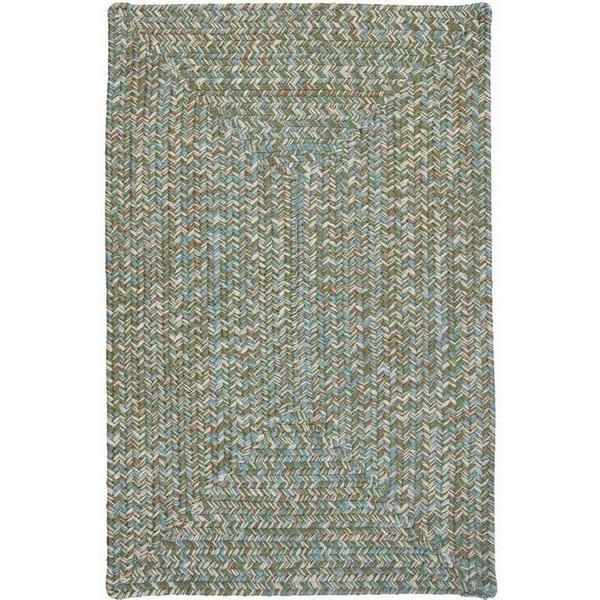 カラーミックス ナチュラル 編みこみ ブレイドラグ グリーン×ライトブルー×ブラウン×アイボリー- Colonial Mills CA Corsica Braided Rug Seagrass -編みこみ(ブレイド) デザインラグ。温かみと...