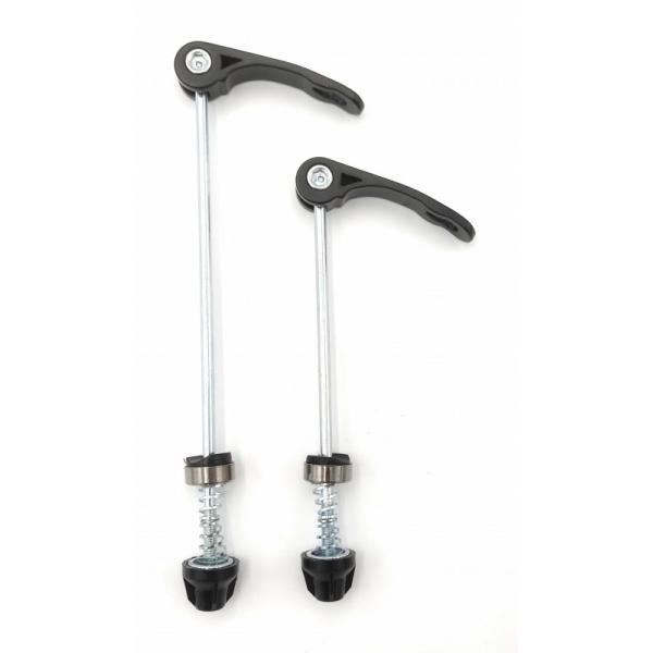 ↓関連商品はこちら↓#Ms自転車用品一覧.■説明自転車用のクイックリリースレバーです。.■仕様サイズ：フロント145mm、リア185mmカラー：ブラックブランド：ノーブランド.■ワード#ロードバイク#クロスバイク#自転車#アクセサリー