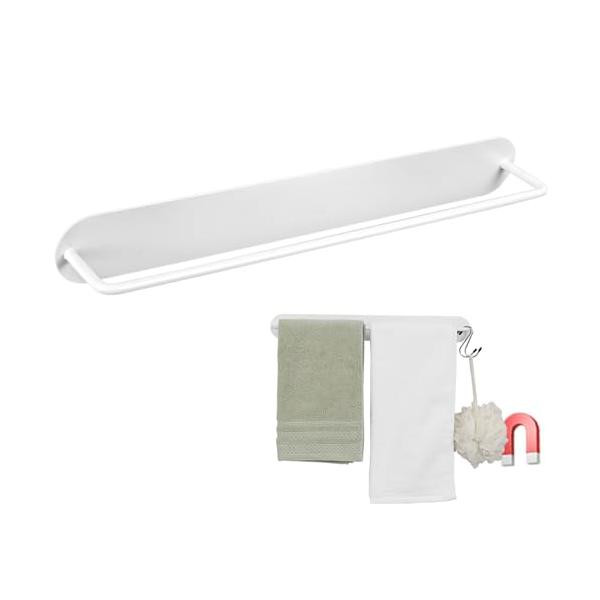 銀/40cm-マグネット-白/-・Size:40cm-マグネット-白・マグネットの吸引面積が広くて荷重が最大で5kgまで受けます。・このファッションで便利なタオル掛けは完全炭素鋼製で、表面は高温焼付塗装ですで防錆抜群，もされてシンプルで上品...