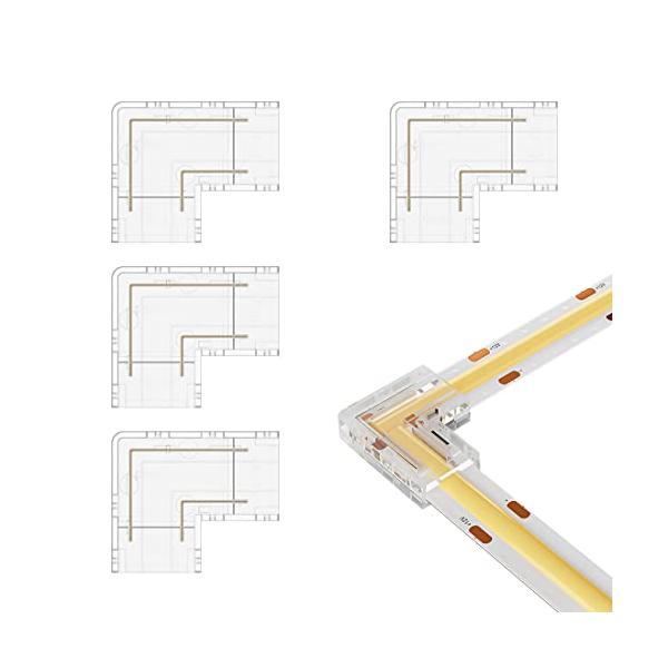 2PIN FCOB 単色 L型/10mm/-・Size:10mmColor:2PIN FCOB 単色 L型・互換性：10mm 2ピンコネクターは、10mm 2ピンCOB LEDテープライトにのみ適しており、他のタイプのテープライト、3ピン/...