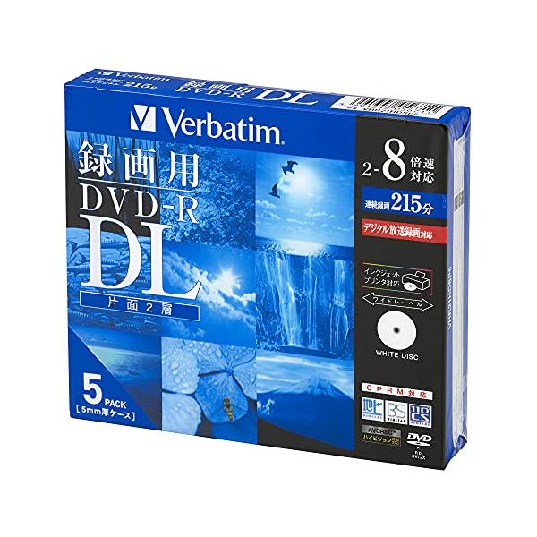 5枚パックホワイト/-/VHR21HDSP5・Style:5枚パック・パッケージ個数:1・品種:録画用 DVD-R DL・1回録画用、録画時間:215分、倍速:2-8倍速・盤面印刷:（ホワイト） / 範囲:22mm-118mm(ワイド)・ケ...