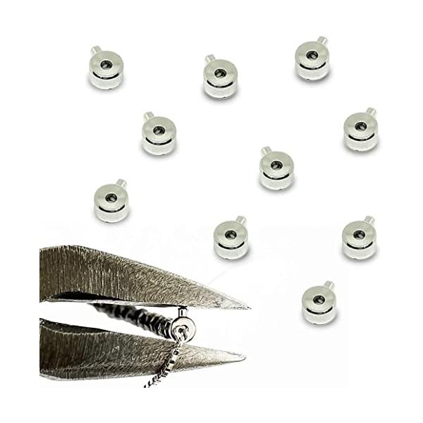 シルバー/3.7mm/-・Color:シルバーSize:3.7mm・ワイヤーやテグス等の端処理をするエンドパーツです。つぶし玉より、強度があり簡単&amp;美しい仕上がりに・内容：国産 ワンパッチン テグス ワイヤー 留め 金具 10個 セ...