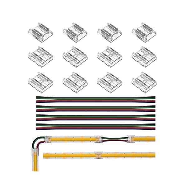 4PIN FCOB RGB/10mm/-・Size:10mmColor:4PIN FCOB RGB・このLEDコネクタキットは、10mmのFCOB RGB/COB RGB/FCOB CCT LEDテープライトに適しています（8mmボード幅に...
