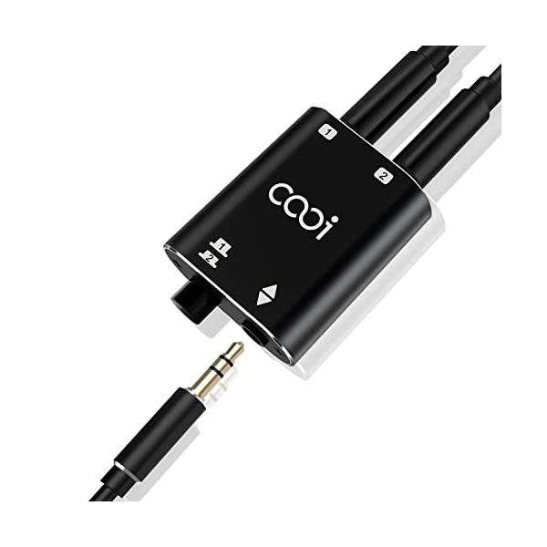 ブラック/Small/A02・双方向3.5mmオーディオスイッチプラグアンドプレイで、電源が不要です。1入力2出力または2入力1出力の3.5mmインターフェースオーディオセレクターは、複数のオーディオ受信機（スピーカー、ヘッドフォンなど）ま...