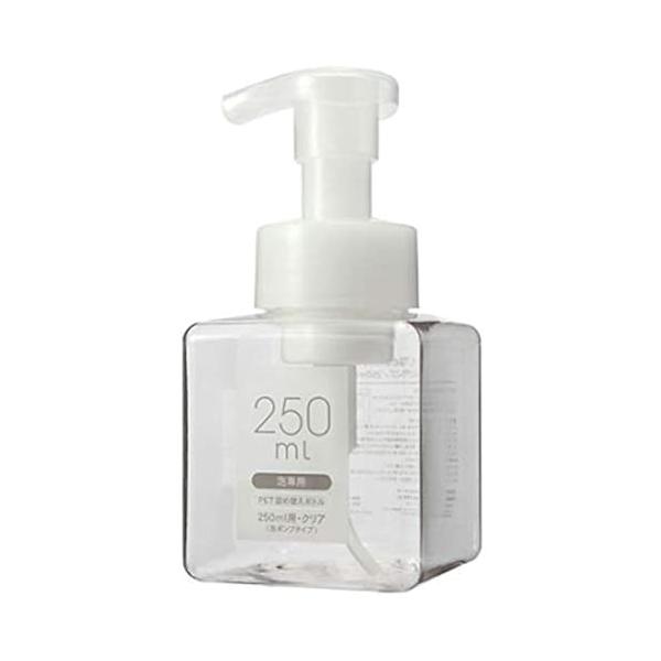 クリア/250ml/KIT-BT600・Size:250mlColor:クリア・特徴：泡専用・用途：ハンドソープ等の詰め替え用ボトル・本体サイズ：(約)幅7×奥行7×高さ14.5cm・商品タイプ：泡ポンプタイプ・内容量：250ml