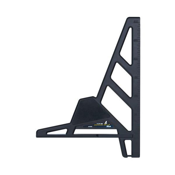 エルアングルブラック/30cm/78052・Size:30cm・パッケージ個数:1・測定範囲:0~30cm・最小読取値:5mm・直角度:100mmにつき0.2mm以下・材質:アルミ・本体サイズ:ガイド/380mm、幅:280mm