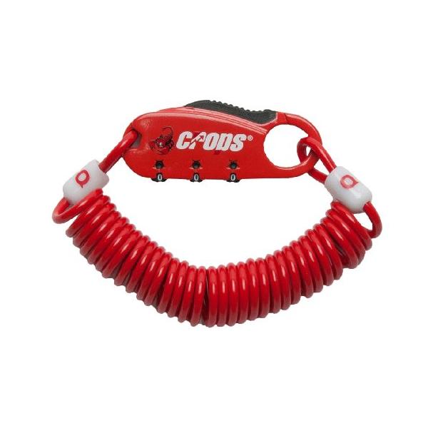 3桁ダイヤル・レッド φ3x1800mm CP-SPD08-04・・Color:レッド・ロック方式：3桁ダイヤル・ケーブル：3mm × 1800mm・ヘッドサイズ (W×D×H)：71 × 29 × 11mm・重量：93g