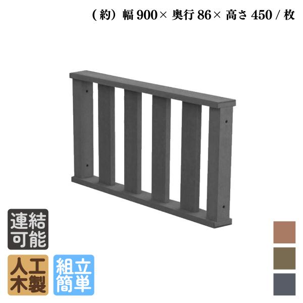 商品寸法(単位：約mm)：フェンス1枚幅900×奥行86×高さ450材質：アイウッド人工木セット総重量(約kg)：5梱包数：中型/1個口商品のデザイン、仕様、価格は予告なく変更する場合があります。