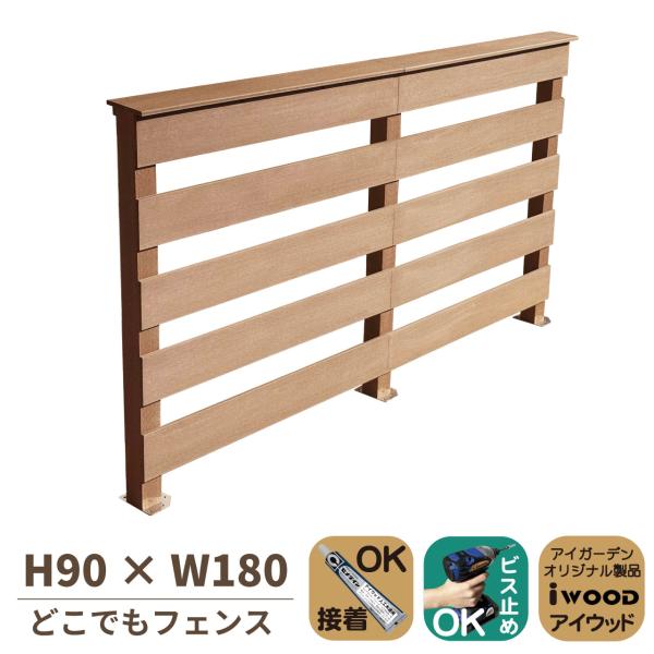 商品寸法(単位：約mm)：幅1800×厚み145×高さ900柱部分：60mm角取付金具板：ステンレス材質：アイウッド人工木、アルミ、ステンレスセット総重量(約kg)：18梱包数：中型/1個口カラー：ナチュラル商品のデザイン、仕様、価格は予告...