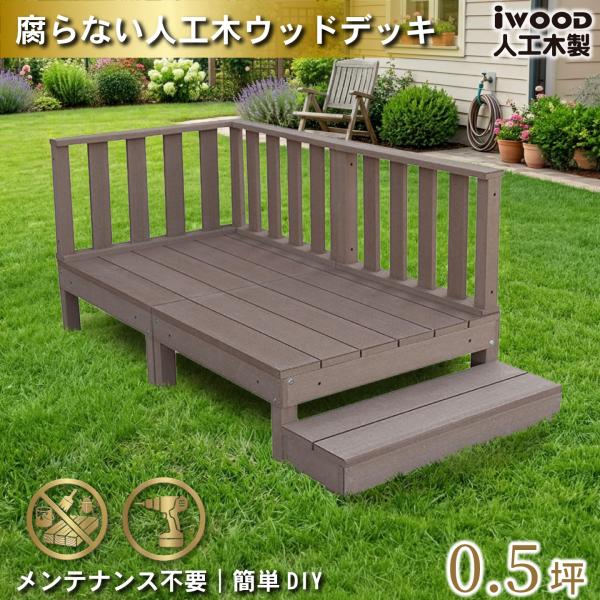 ※オリジナル人工木 iwood は、防腐も防虫も一切不要！10年経っても経年劣化によるパリパリ割れたり、表面がベタベタしたり、白く粉が浮き上がったりもありません！商品寸法(単位：約mm)：幅1800×奥行900×高さ740(デッキ部高さ28...