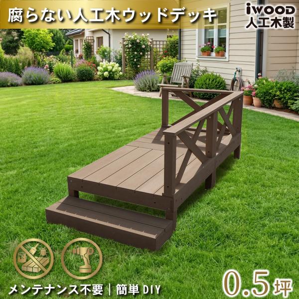 ※オリジナル人工木 iwood は、防腐も防虫も一切不要！10年経っても経年劣化によるパリパリ割れたり、表面がベタベタしたり、白く粉が浮き上がったりもありません！商品寸法(単位：約mm)：幅1800×奥行900×高さ740(デッキ部高さ28...