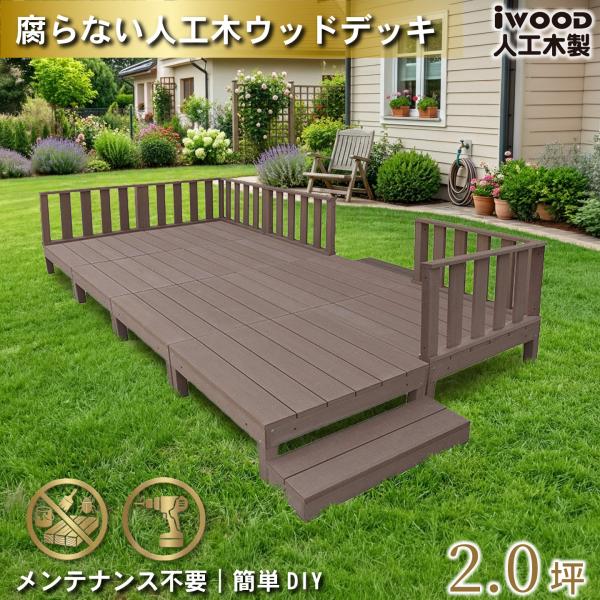 【超PayPay祭】※オリジナル人工木 iwood は、防腐も防虫も一切不要！10年経っても経年劣化によるパリパリ割れたり、表面がベタベタしたり、白く粉が浮き上がったりもありません！商品寸法(単位：約mm)：幅3600×奥行1800×高さ7...