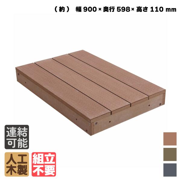 商品寸法(単位：約mm)：幅900×奥行598×高さ110材質：　アイウッド人工木総重量(約kg)：　11梱包数：　大型/1個口商品のデザイン、仕様、価格は予告なく変更する場合があります。