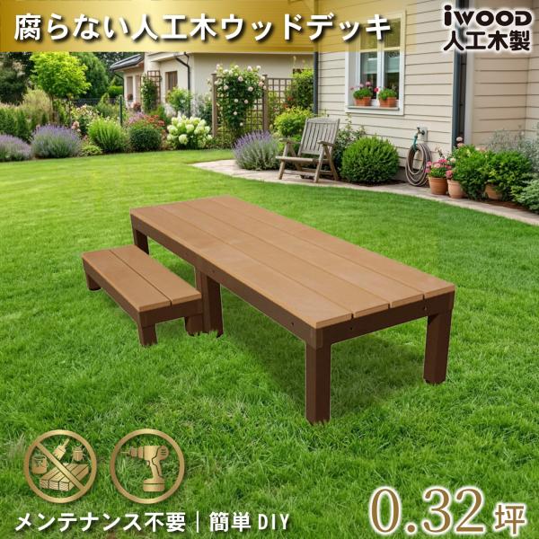 ※オリジナル人工木 iwood は、防腐も防虫も一切不要！10年経っても経年劣化によるパリパリ割れたり、表面がベタベタしたり、白く粉が浮き上がったりもありません！商品寸法(単位：約mm)：幅1800×奥行900×高さ400?440材質：アイ...