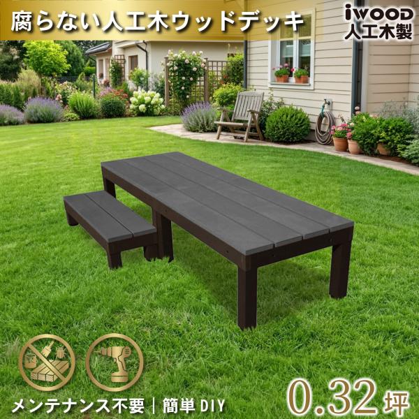 ※オリジナル人工木 iwood は、防腐も防虫も一切不要！10年経っても経年劣化によるパリパリ割れたり、表面がベタベタしたり、白く粉が浮き上がったりもありません！商品寸法(単位：約mm)：幅1800×奥行598×高さ400?440材質：アイ...