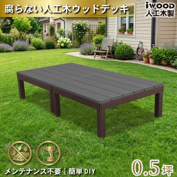 【超PayPay祭】※オリジナル人工木 iwood は、防腐も防虫も一切不要！10年経っても経年劣化によるパリパリ割れたり、表面がベタベタしたり、白く粉が浮き上がったりもありません！商品寸法(単位：約mm)：幅1800×奥行900×高さ40...