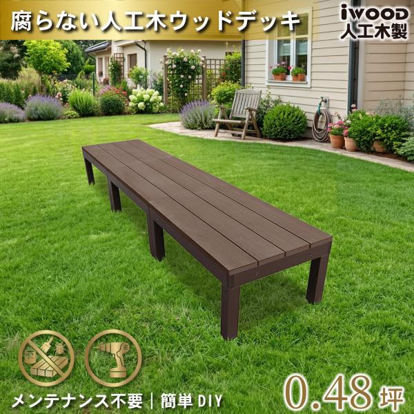 ※オリジナル人工木 iwood は、防腐も防虫も一切不要！10年経っても経年劣化によるパリパリ割れたり、表面がベタベタしたり、白く粉が浮き上がったりもありません！商品寸法(単位：約mm)：幅2700×奥行598×高さ400?440材質：アイ...