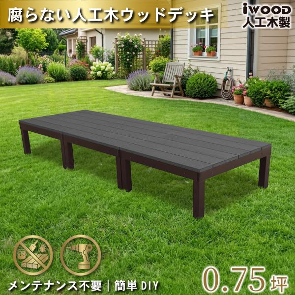 ※オリジナル人工木 iwood は、防腐も防虫も一切不要！10年経っても経年劣化によるパリパリ割れたり、表面がベタベタしたり、白く粉が浮き上がったりもありません！商品寸法(単位：約mm)：幅2700×奥行900×高さ400?440材質：アイ...