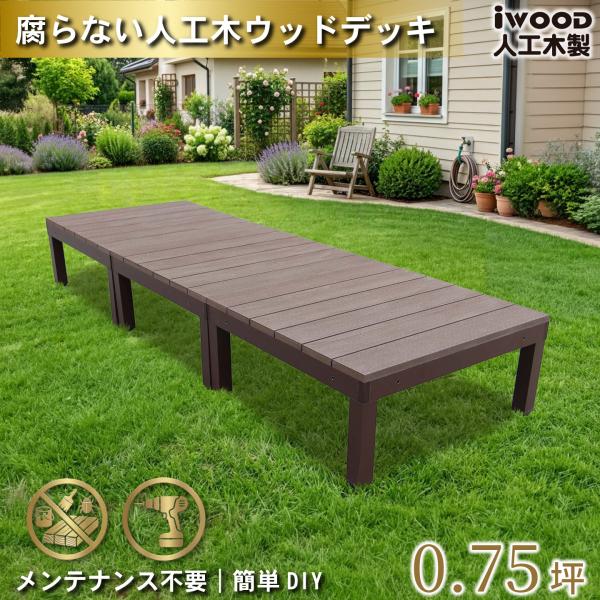 ※オリジナル人工木 iwood は、防腐も防虫も一切不要！10年経っても経年劣化によるパリパリ割れたり、表面がベタベタしたり、白く粉が浮き上がったりもありません！商品寸法(単位：約mm)：幅2700×奥行900×高さ400?440材質：アイ...