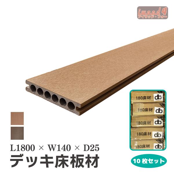 商品寸法(単位：約mm)：　長1800 × 幅140 × 厚25/1枚材質：　アイウッド・フォー人工木重量(約kg)：　　4.6/1枚商品カラー：　ダークブラウン梱包寸法(単位：約mm)：　(約) 幅165×厚み50×長さ1820梱包数：　...