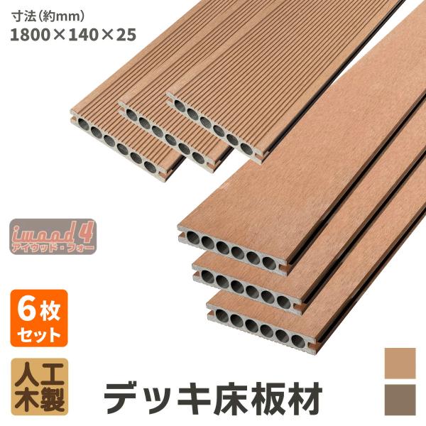 商品寸法(単位：約mm)：　長1800 × 幅140 × 厚25/1枚材質：　アイウッド・フォー人工木重量(約kg)：　　4.6/1枚商品カラー：　ナチュラル梱包寸法(単位：約mm)：　(約) 幅165×厚み50×長さ1820梱包数：　小型...